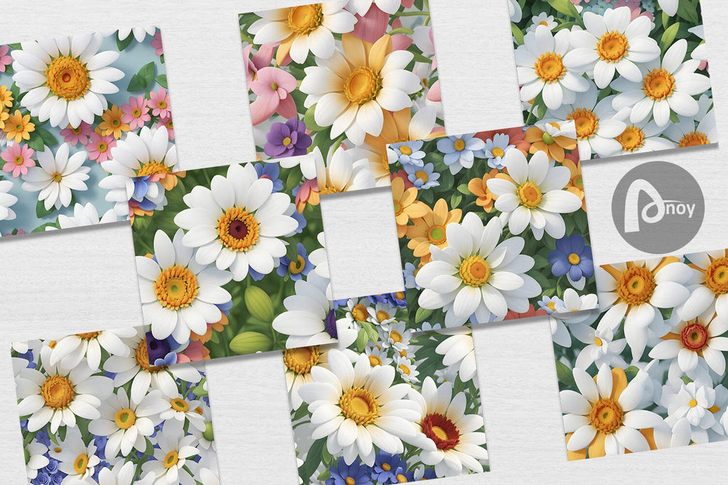 Digital Paper 3D Summer Flowers - So Fontsy