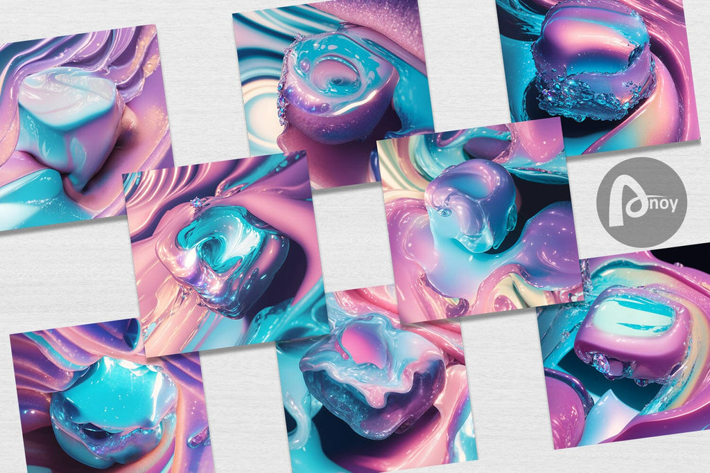 Digital paper 3D Wave Hologram Color - So Fontsy