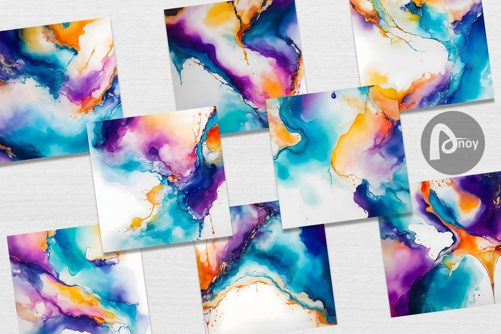 Digital Paper Abstract Boho Alcohol Ink - So Fontsy