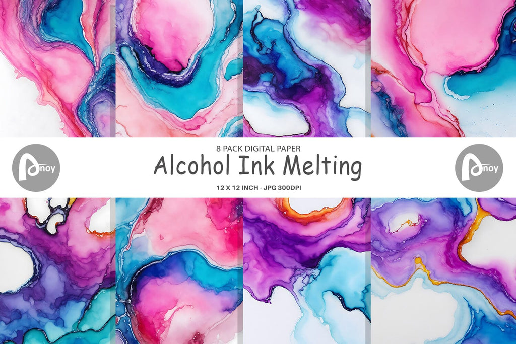 Digital Paper Alcohol Ink Melting - So Fontsy