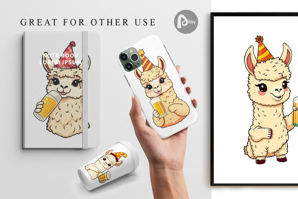 Digital Paper Alpaca Beer Day - So Fontsy
