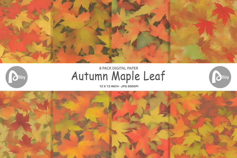 Digital Paper Autumn Maple Leaf - So Fontsy