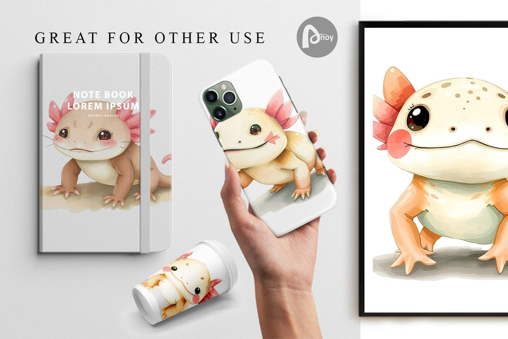 Digital Paper Axolotl Wildlife - So Fontsy