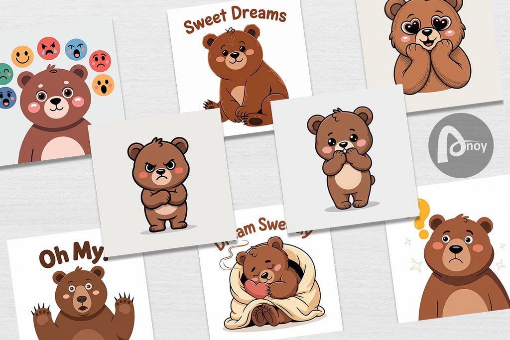 Digital Paper Bear Mood - So Fontsy