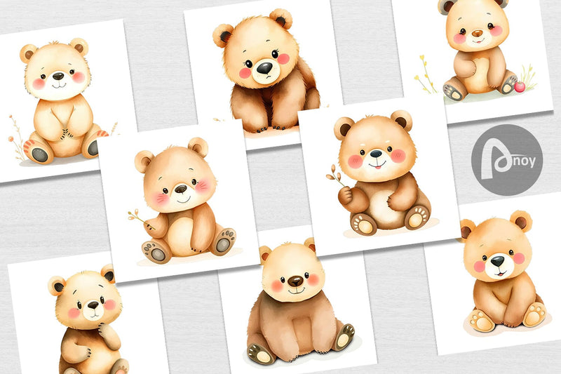 Digital Paper Bear Wildlife - So Fontsy