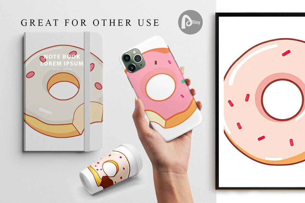 Digital Paper Bitten Donut - So Fontsy