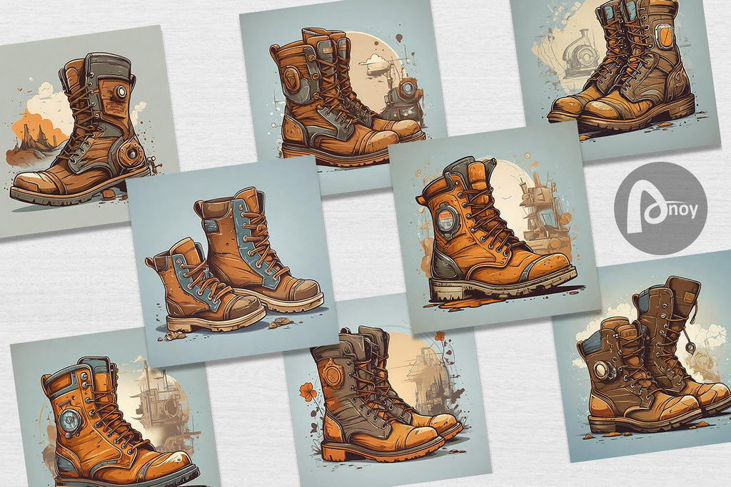 Digital Paper Boots Vintage - So Fontsy