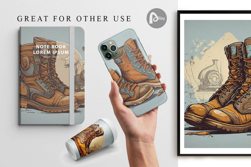 Digital Paper Boots Vintage - So Fontsy