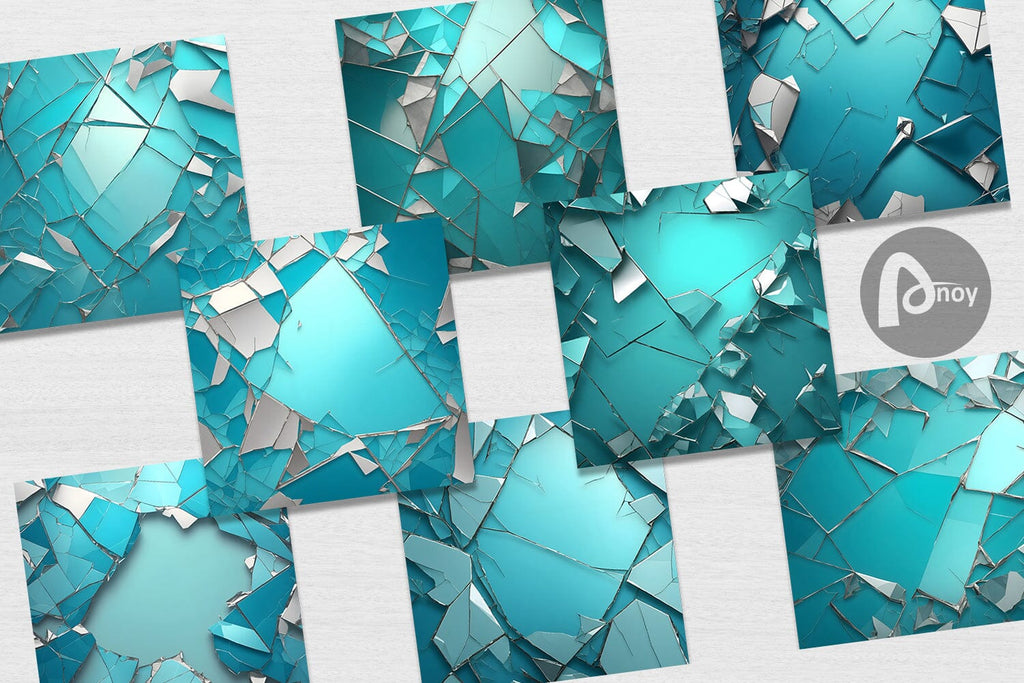 Digital Paper Broken Glass Patterns - So Fontsy