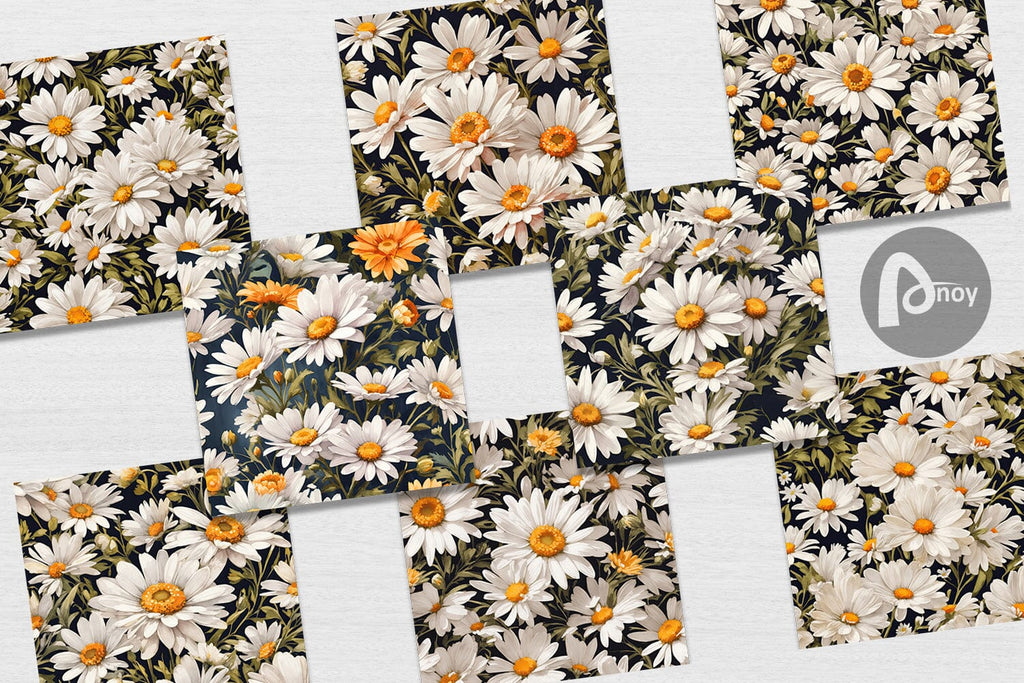 Digital Paper Daisies Pattern - So Fontsy