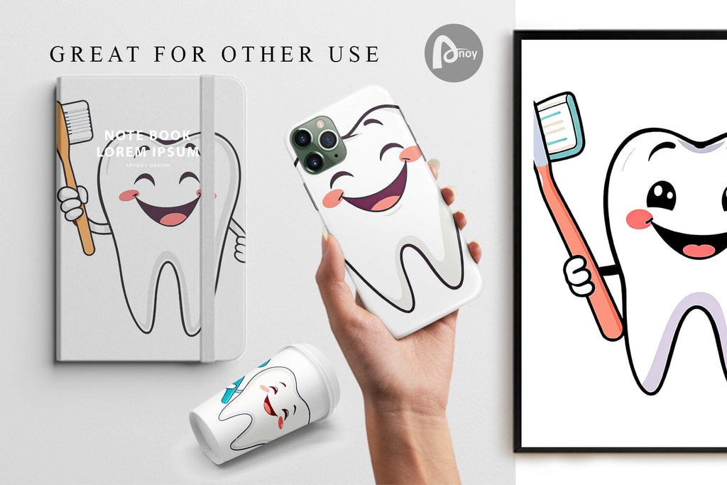 Digital Paper Dentist Tooth - So Fontsy