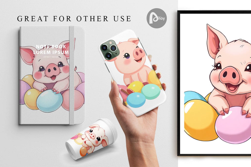 Digital Paper Easter Pig - So Fontsy