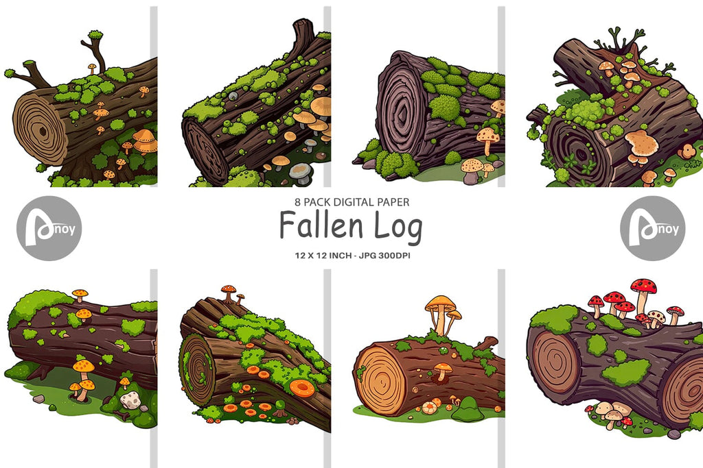 Digital Paper Fallen Log - So Fontsy