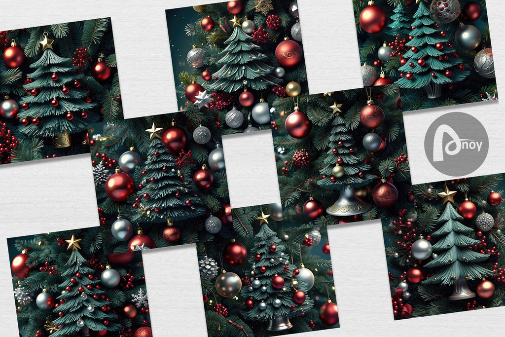 Digital Paper Festive Christmas Tree - So Fontsy