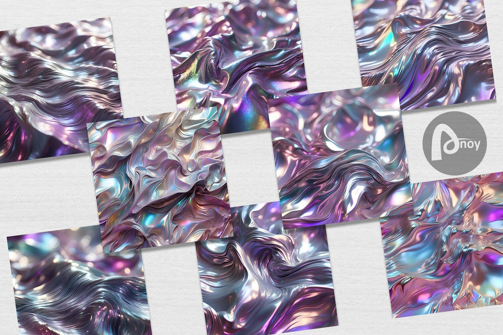 Digital Paper Flowy Holographic - So Fontsy