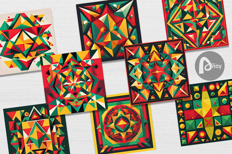 Digital Paper Geometric Shapes - So Fontsy