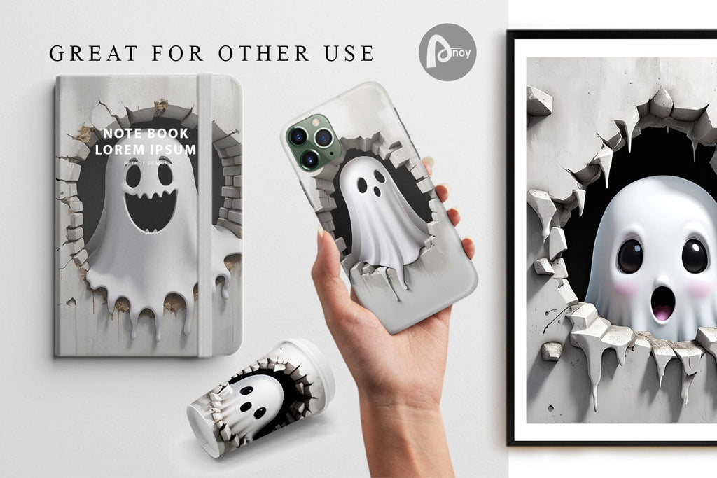 Digital Paper Ghost in Wall - So Fontsy