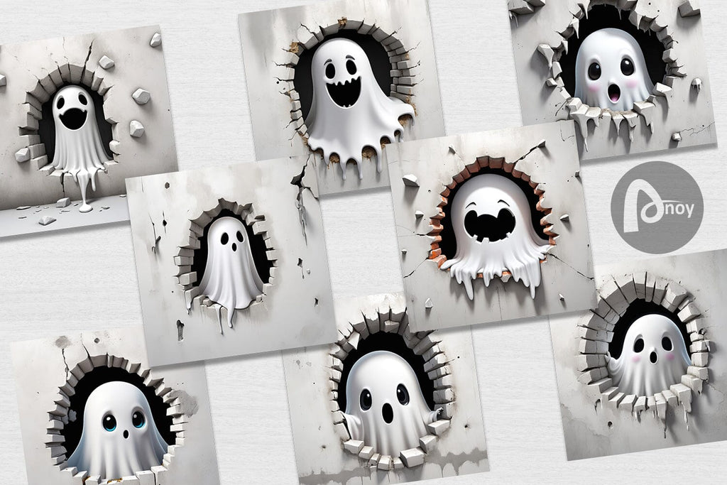 Digital Paper Ghost in Wall - So Fontsy