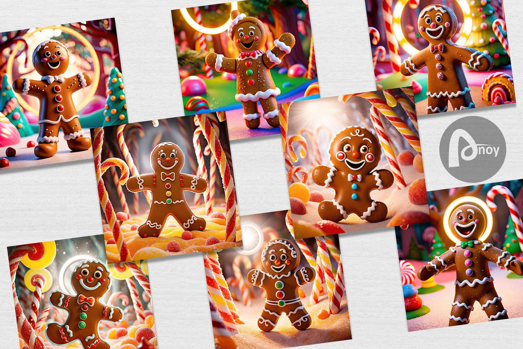 Digital Paper Gingerbread Man - So Fontsy