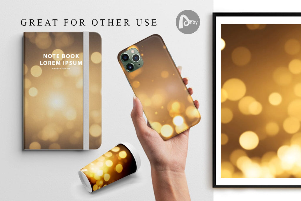 Digital Paper Gold Bokeh Background - So Fontsy