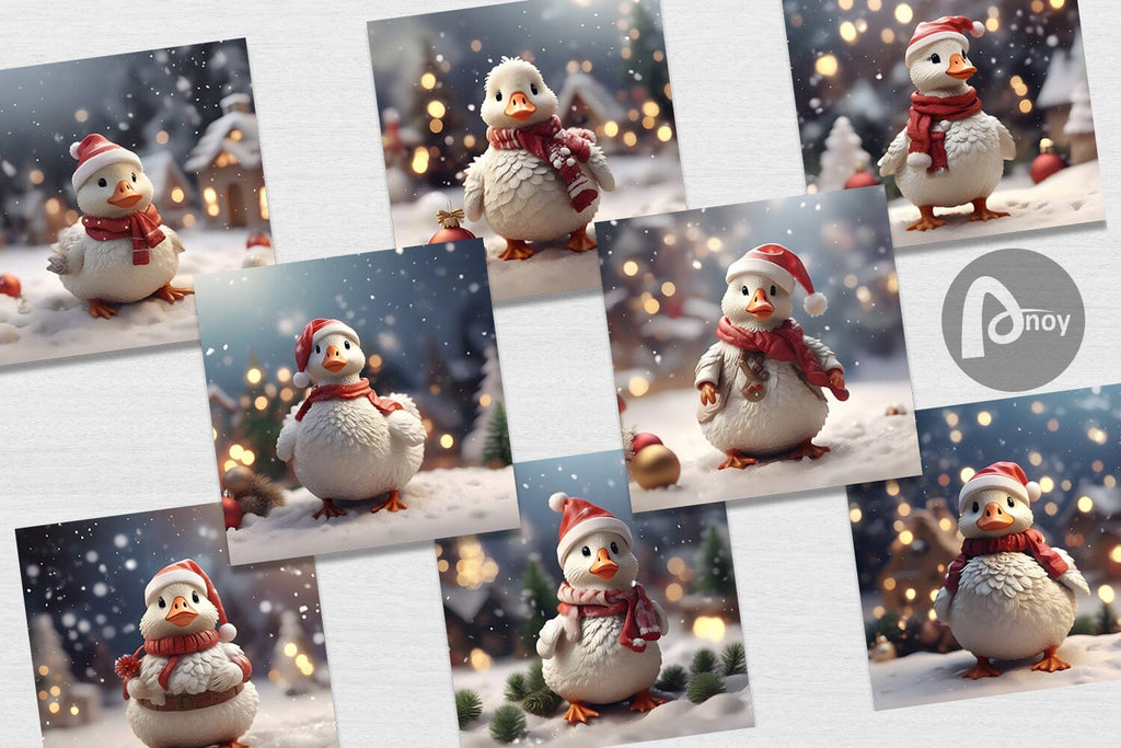 Digital Paper Goose Christmas - So Fontsy