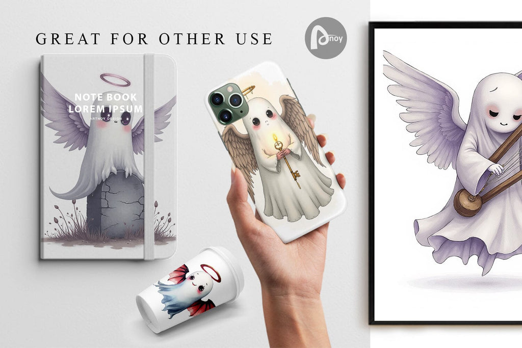Digital Paper Gothic Angel Ghosts - So Fontsy