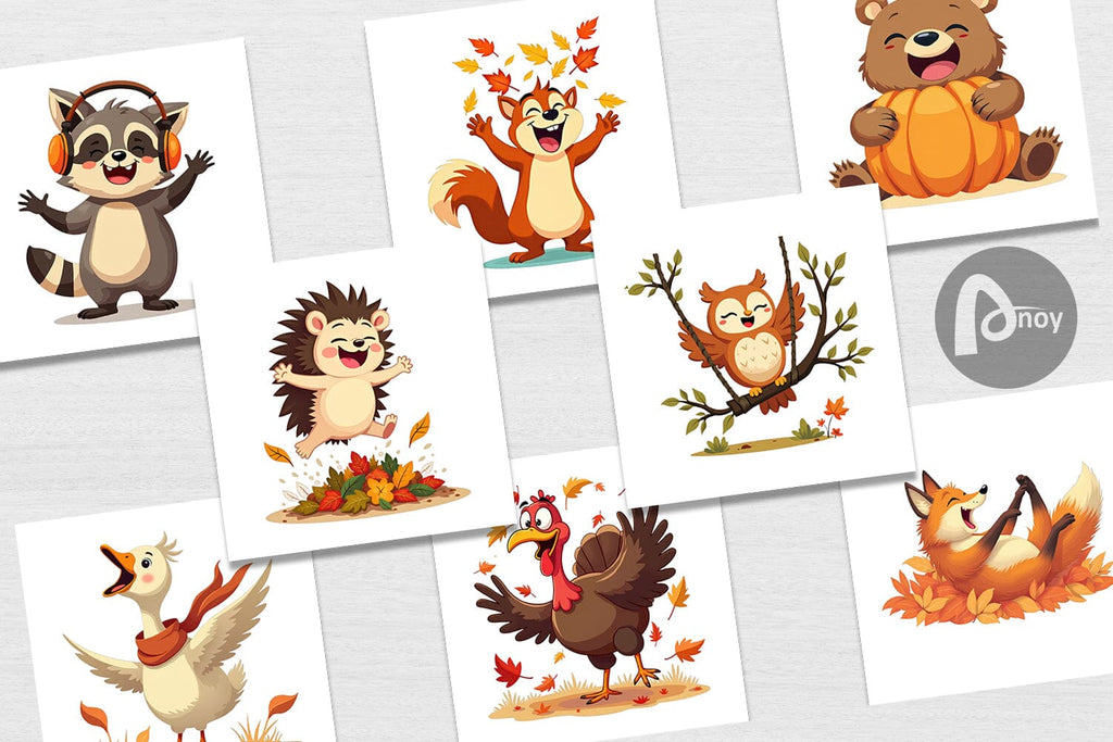 Digital Paper Groovy Fall Critters - So Fontsy