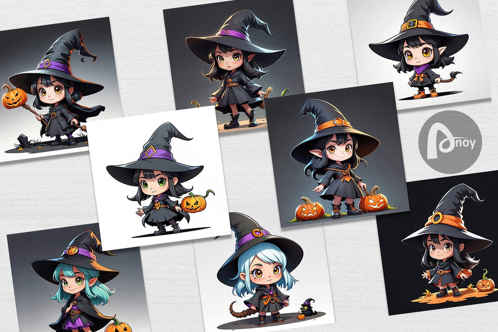 Digital Paper Halloween Spooky Witch - So Fontsy