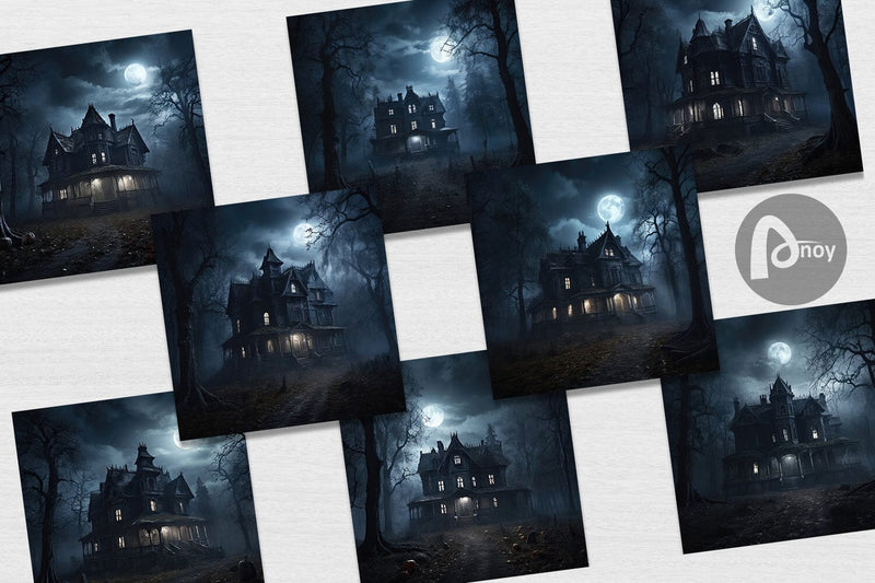 Digital Paper Haunted House - So Fontsy