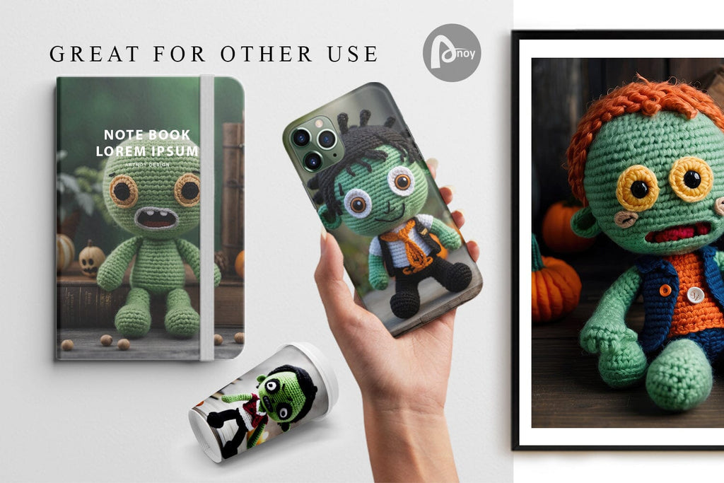 Digital Paper Knitted Zombies - So Fontsy