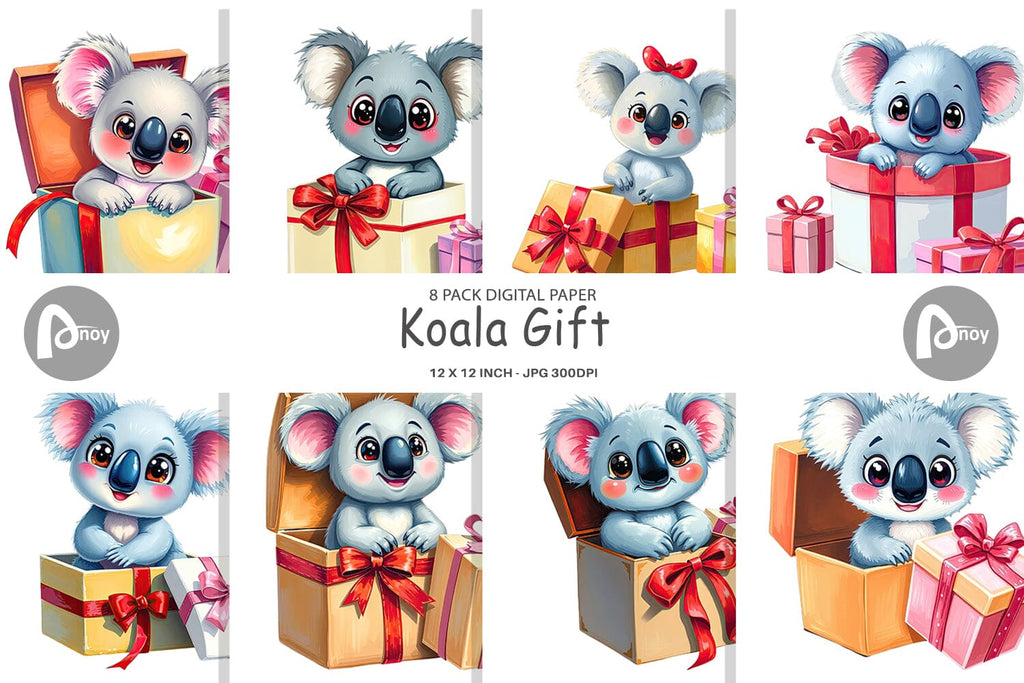 Digital Paper Koala Gift - So Fontsy