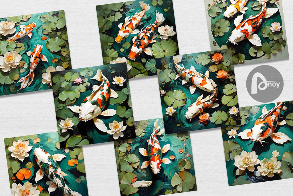 Digital Paper Koi Fish - So Fontsy