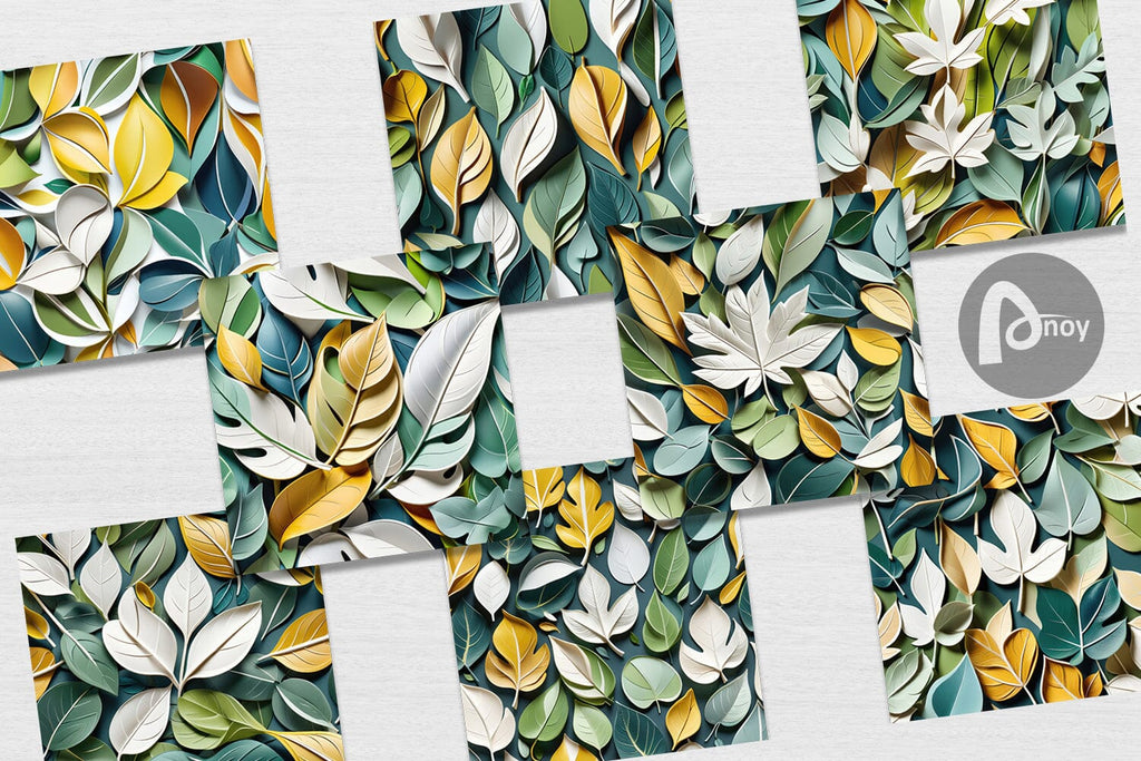 Digital Paper Leaves Pattern - So Fontsy