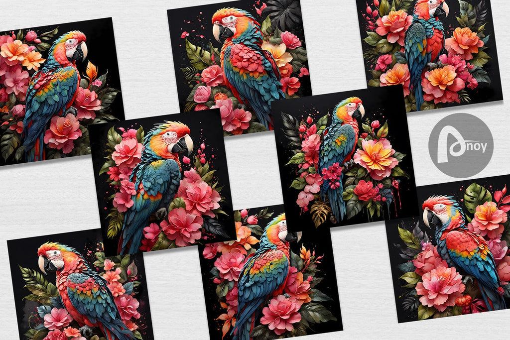 Digital Paper Macaw Bird - So Fontsy