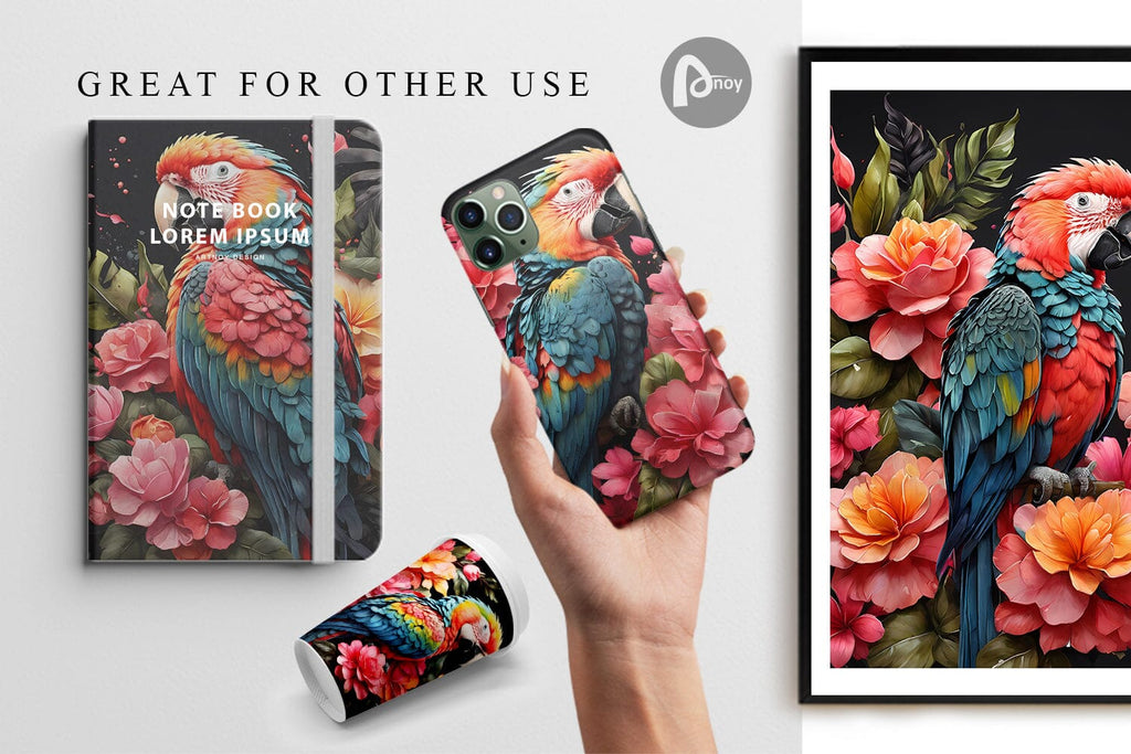 Digital Paper Macaw Bird - So Fontsy