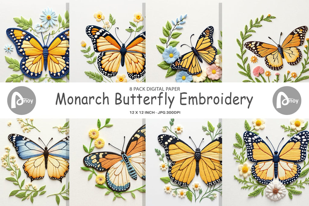 Digital Paper Monarch Butterfly - So Fontsy