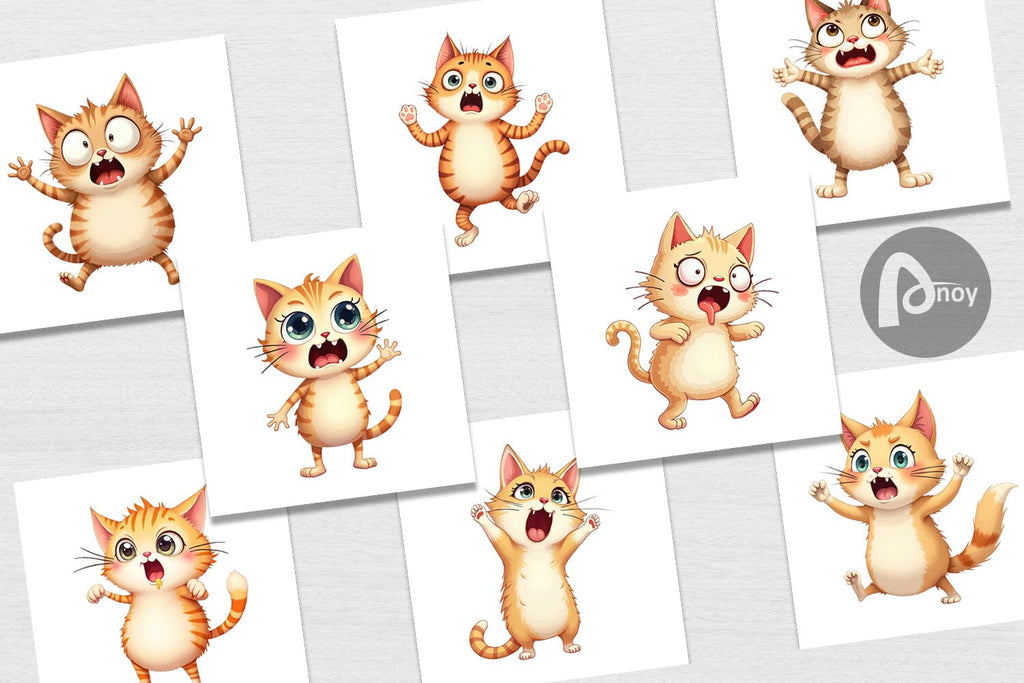 Digital Paper Panic Cat - So Fontsy