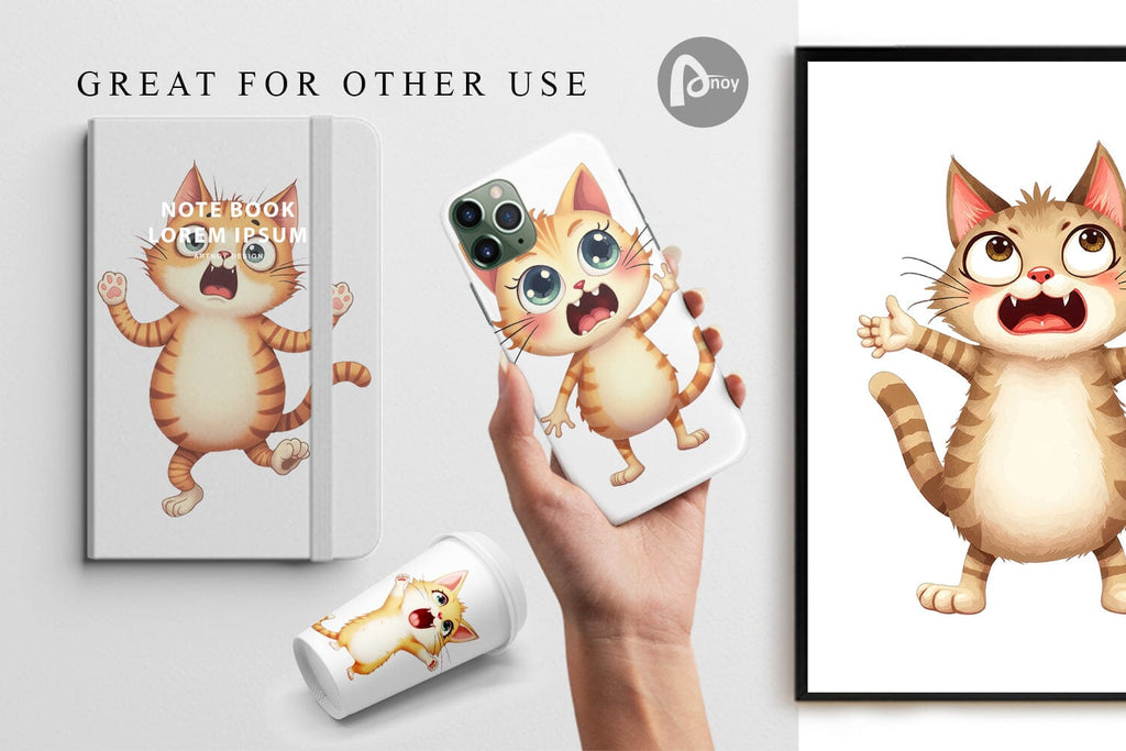 Digital Paper Panic Cat - So Fontsy