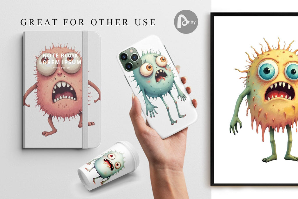 Digital Paper Panic Monster - So Fontsy
