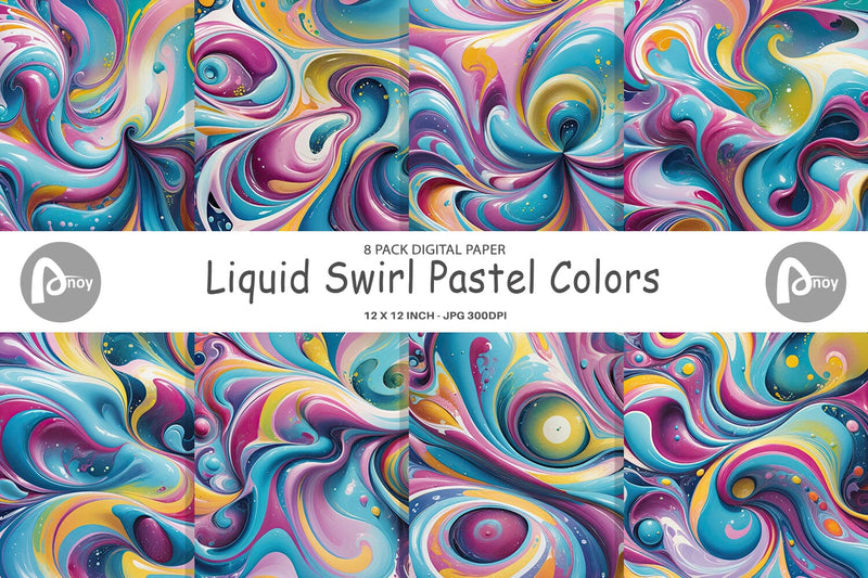 Digital Paper Pastel Liquid Swirl - So Fontsy