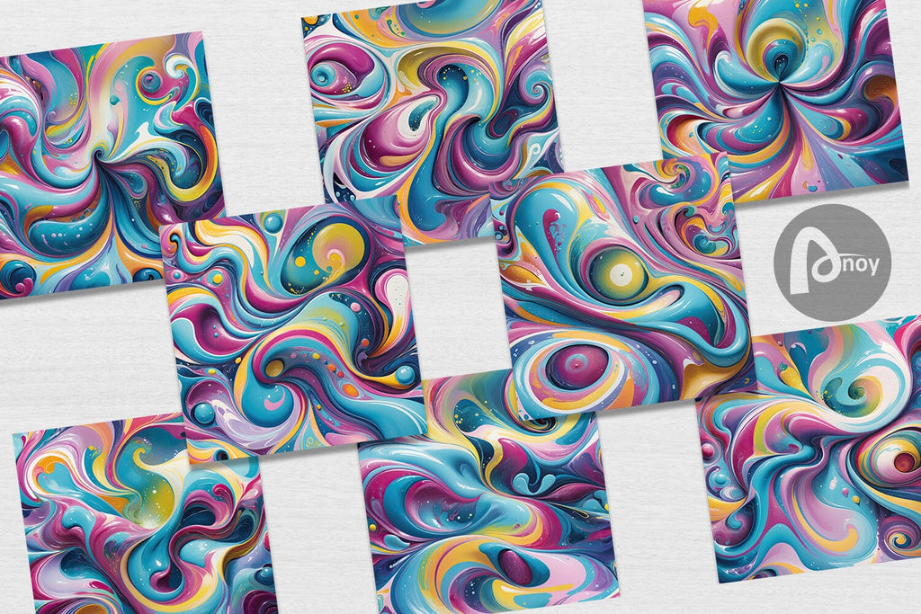 Digital Paper Pastel Liquid Swirl - So Fontsy