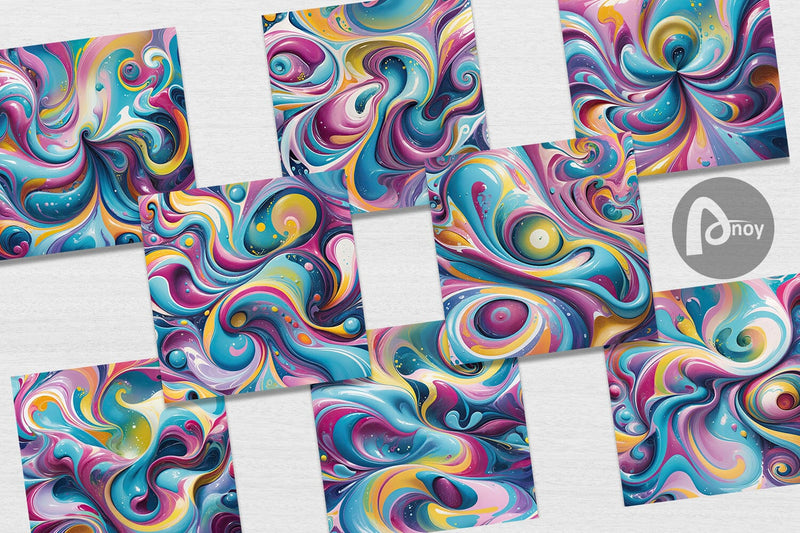 Digital Paper Pastel Liquid Swirl - So Fontsy