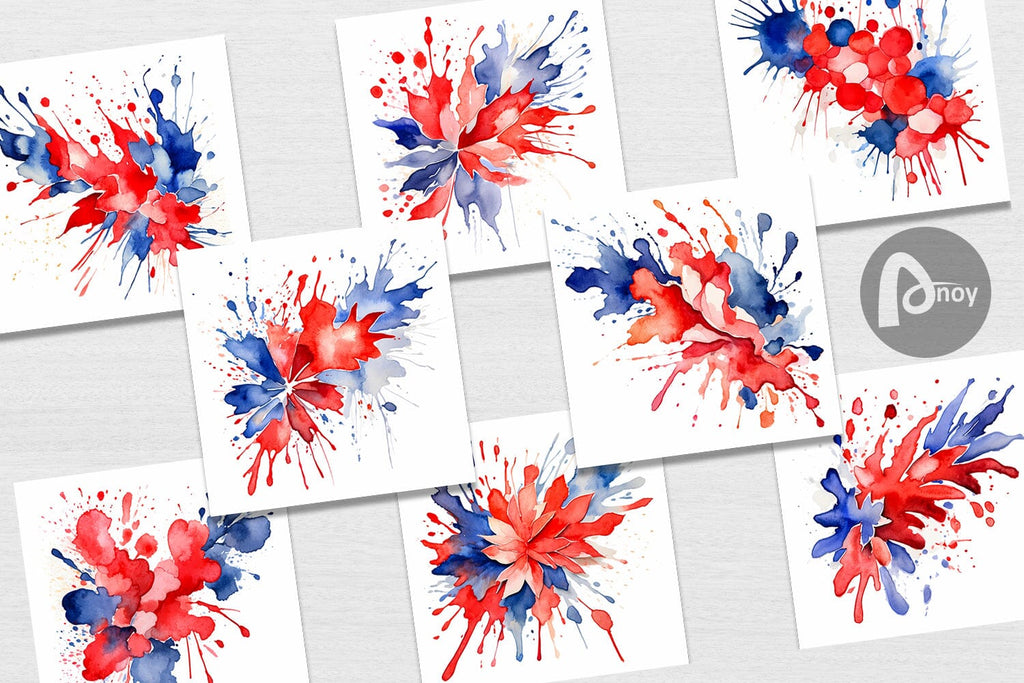 Digital Paper Patriotic Splash - So Fontsy