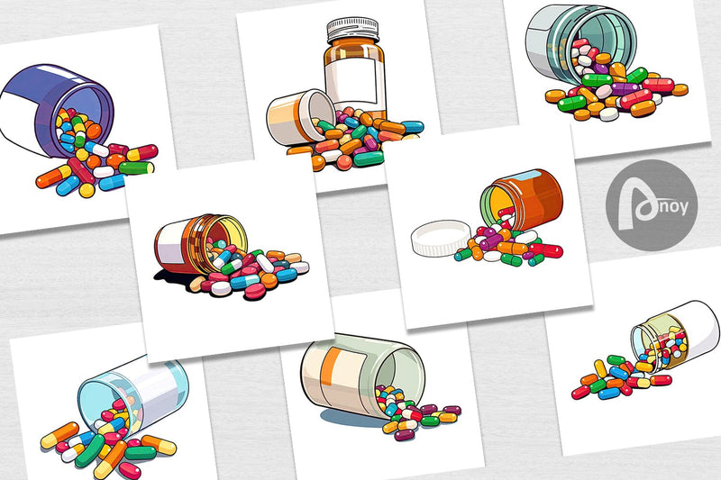 Digital Paper Pill Bottle - So Fontsy