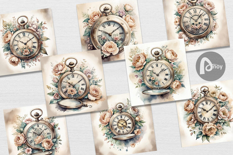 Digital Paper Pocket Watch - So Fontsy