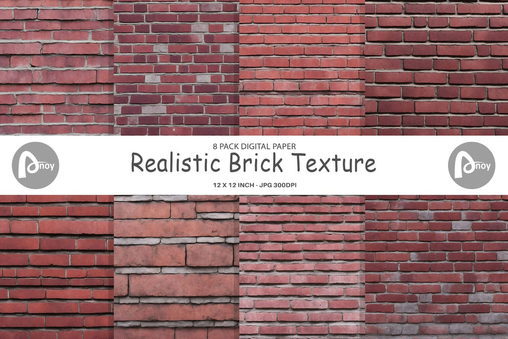 Digital Paper Realistic Brick Texture - So Fontsy