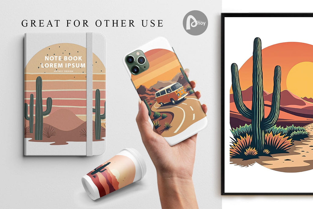 Digital Paper Retro Desert Vibes - So Fontsy