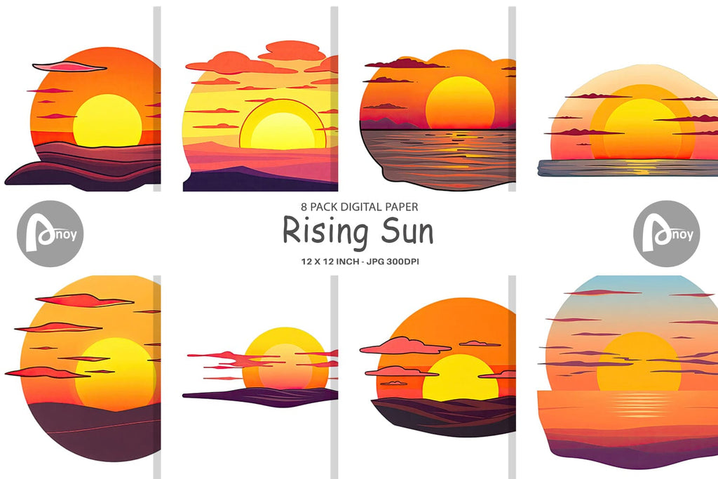 Digital Paper Rising Sun - So Fontsy