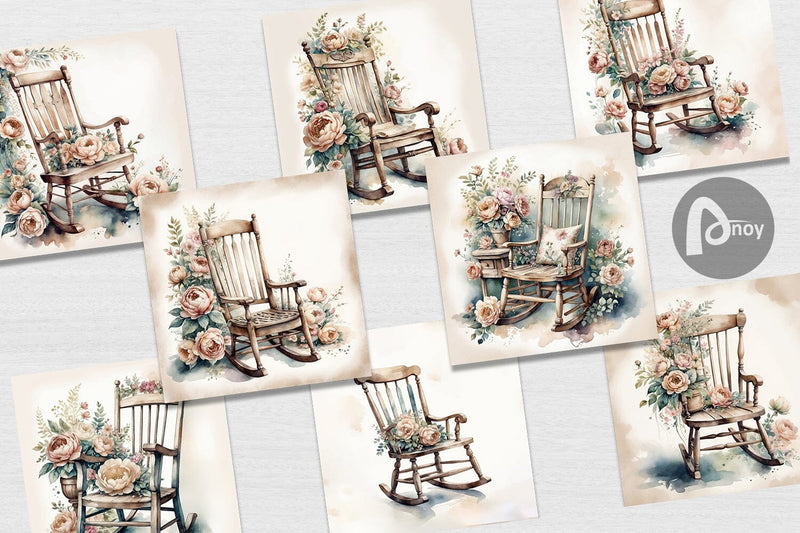 Digital Paper Rocking Chair - So Fontsy