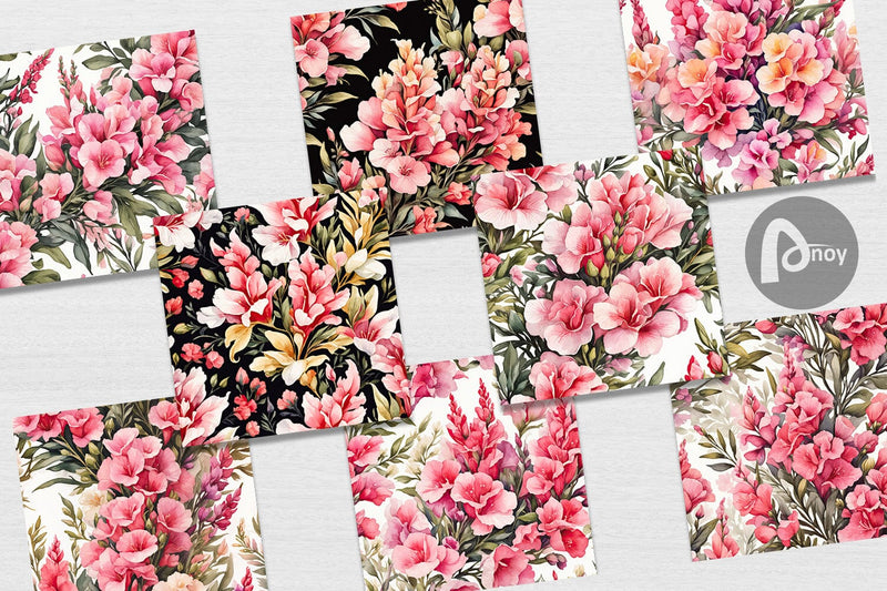 Digital Paper Snapdragon Pattern - So Fontsy